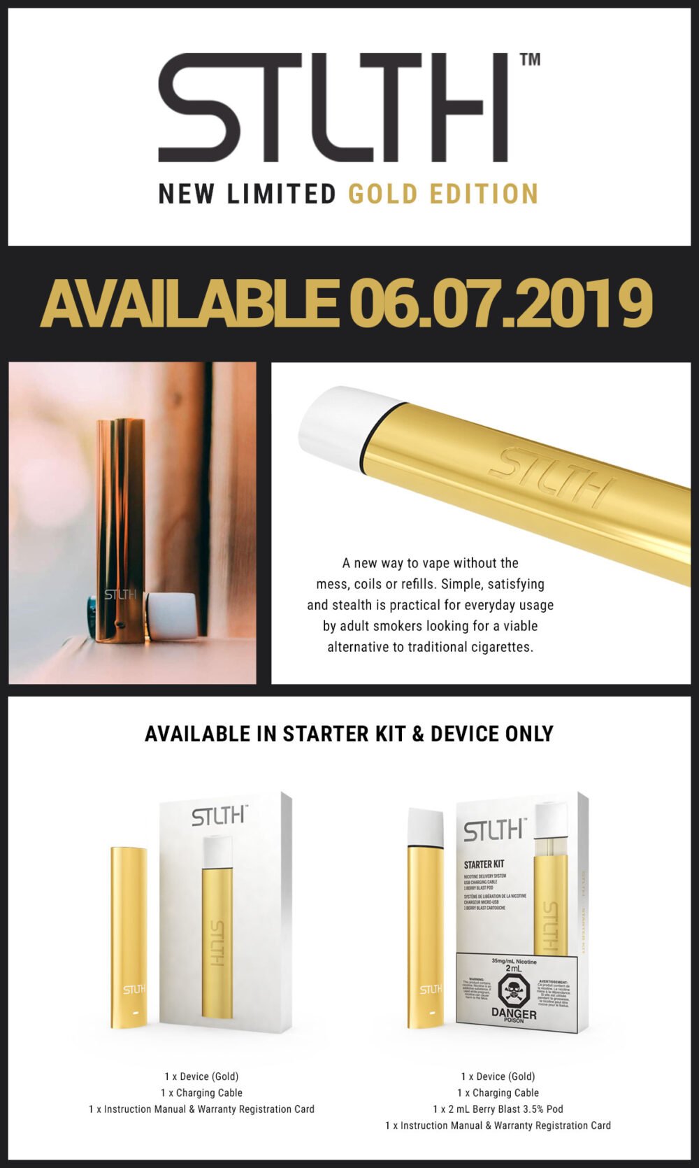 STLTH GOLD Limited Edition | Starter Kits & Device Only – VapeLoft