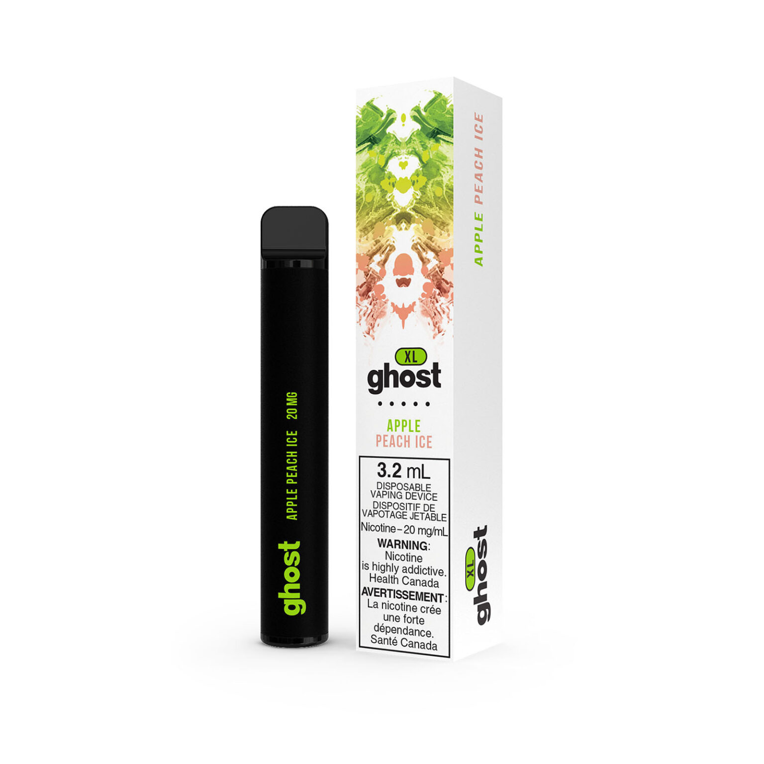 Apple Peach Ice Ghost XL Disposable Vape | 3.2mL - VapeLoft