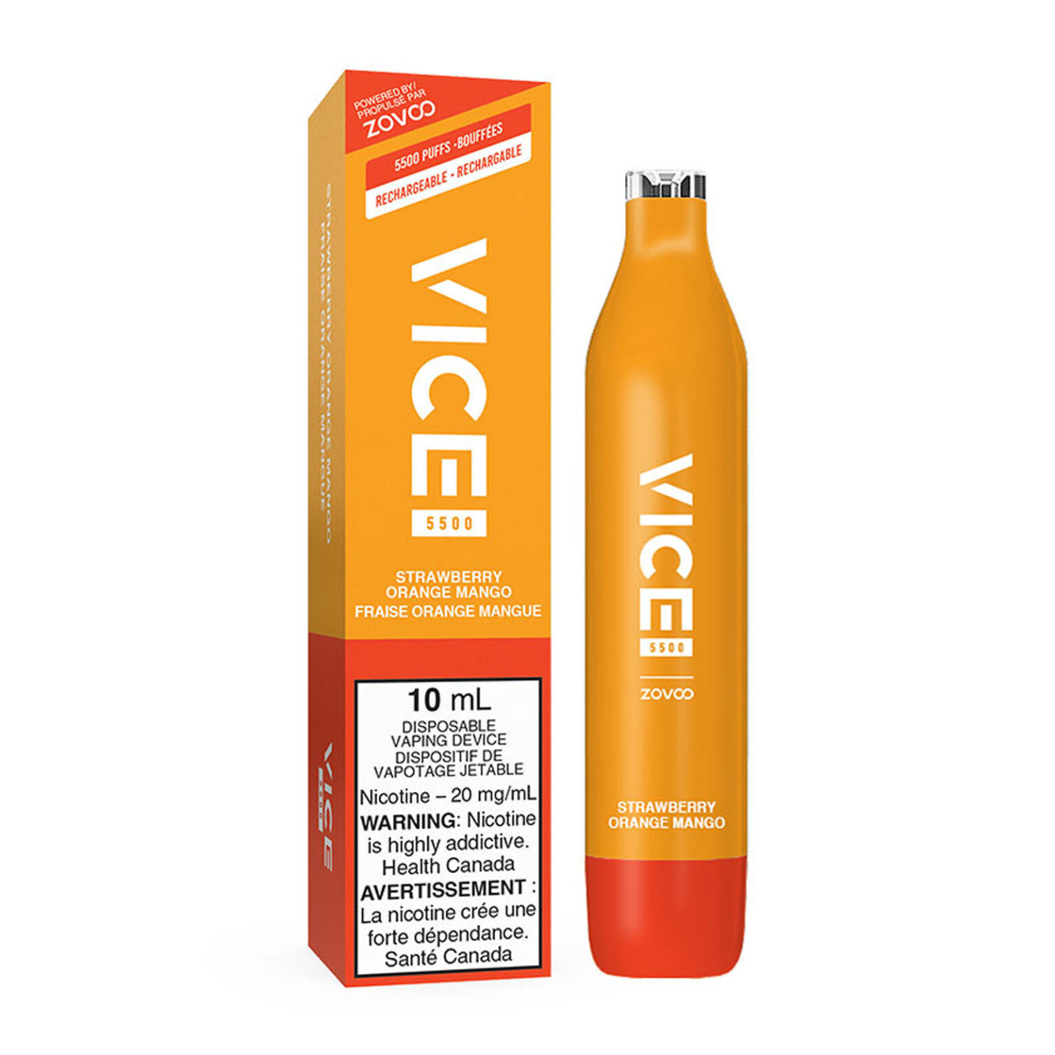 Strawberry Orange Mango Vice 5500 Disposable Vape | VapeLoft