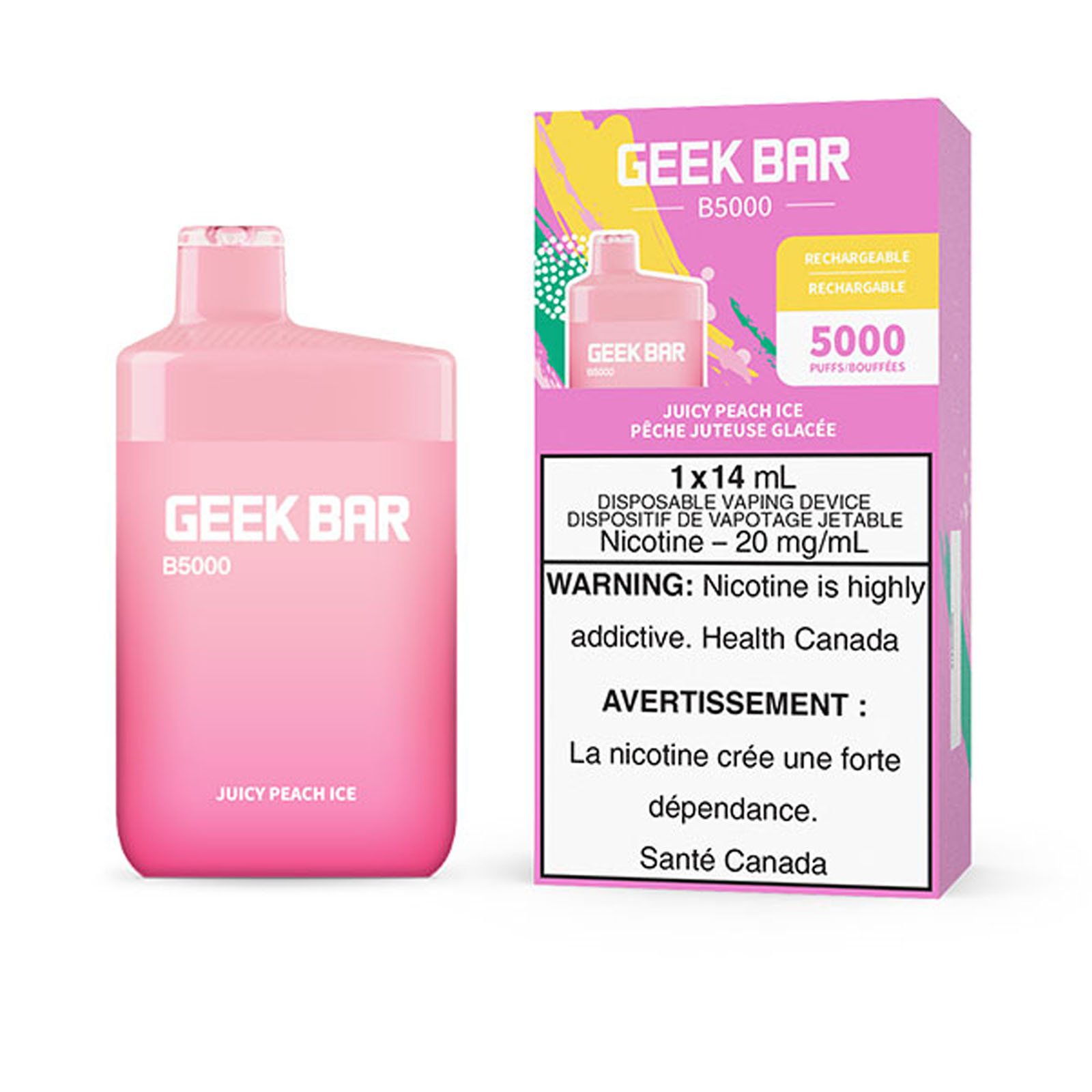 Juicy Peach Ice Geek Bar B5000 Disposable Vape | VapeLoft Juicy Peach Ice Geek Bar B5000 Disposable Vape | VapeLoft