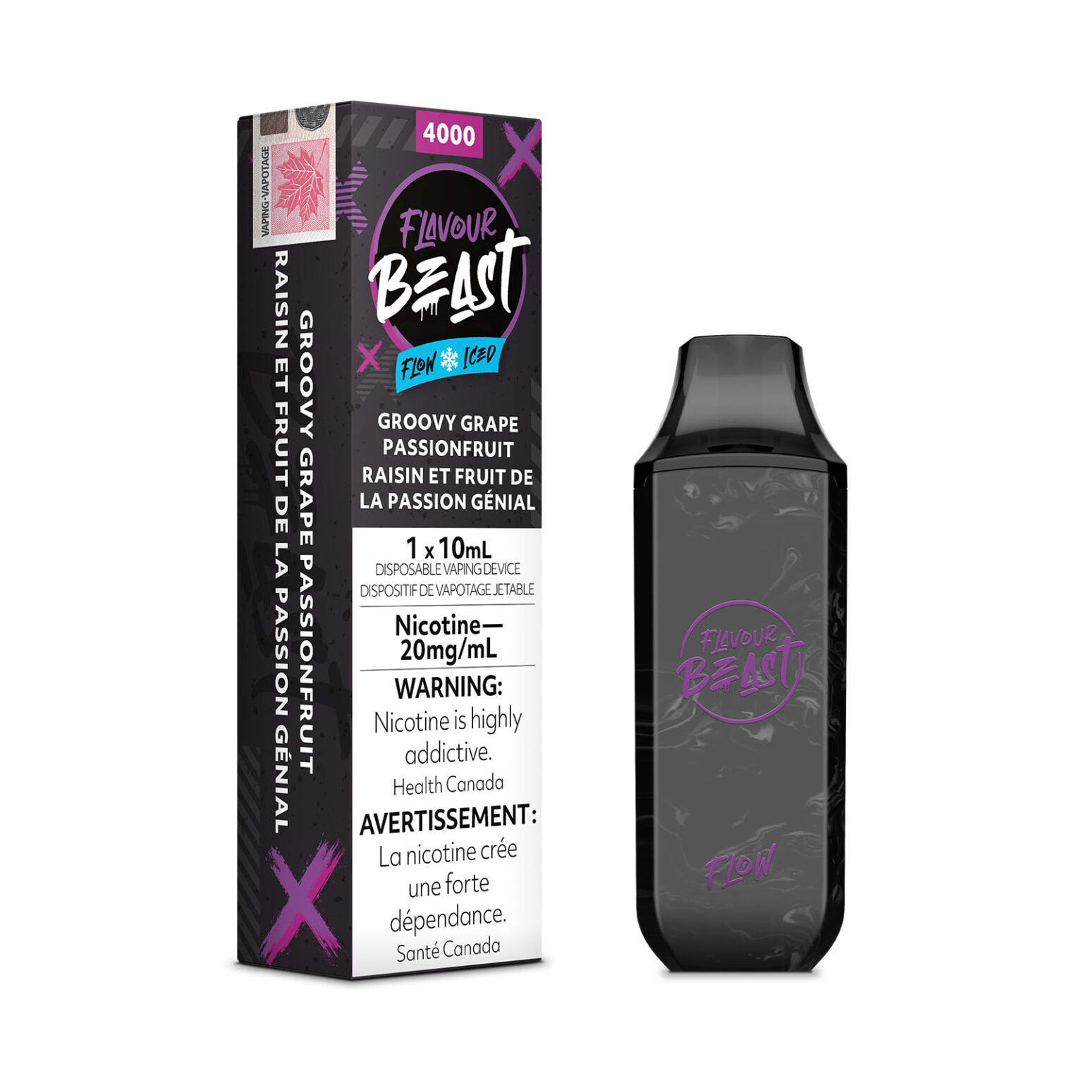 Groovy Grape Passionfruit Iced Flavour Beast Flow Disposable Vape ...