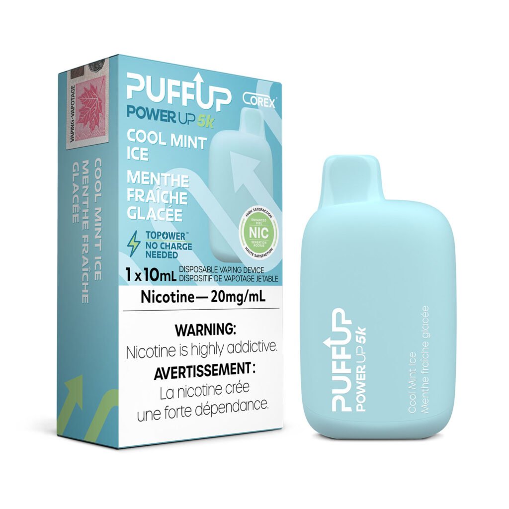 Cool Mint Ice PuffUp Disposable Vape | Power Up 5K - VapeLoft