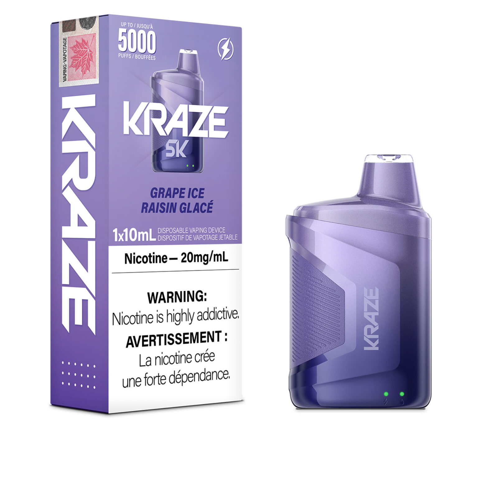 Grape Iced Kraze 5K Disposable Vape | 10mL - VapeLoft
