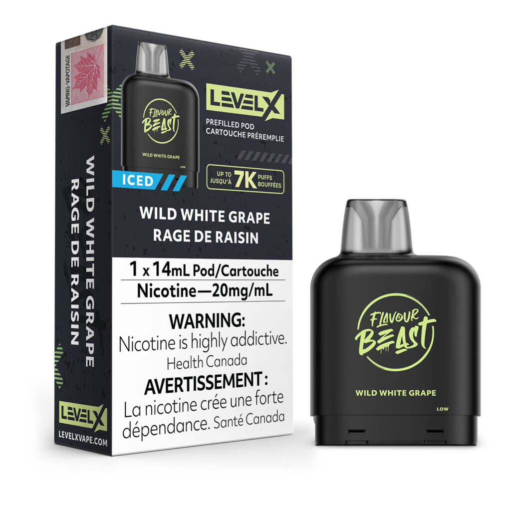 Wild White Grape Iced Level X Flavour Beast Pods | 14mL - VapeLoft