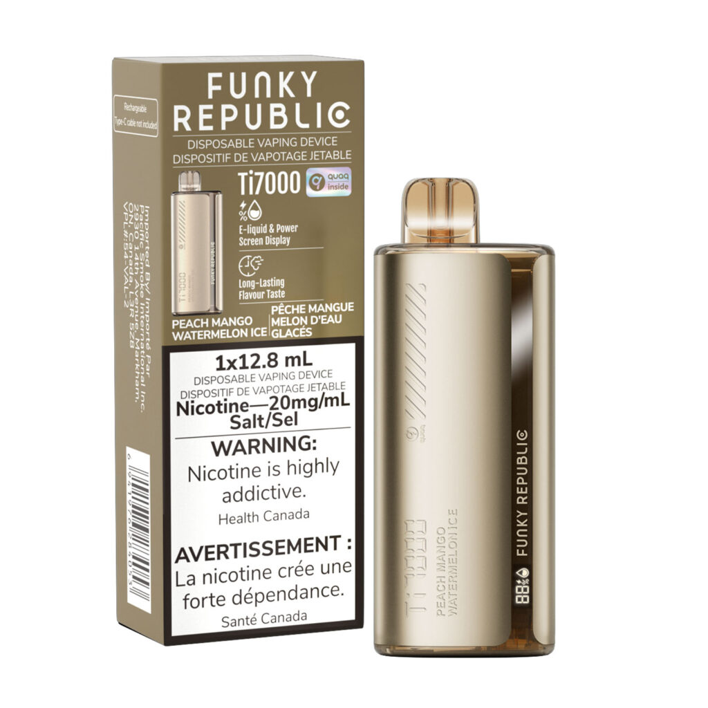 Peach Mango Watermelon Ice Funky Republic Ti7000 Disposable Vape | VapeLoft