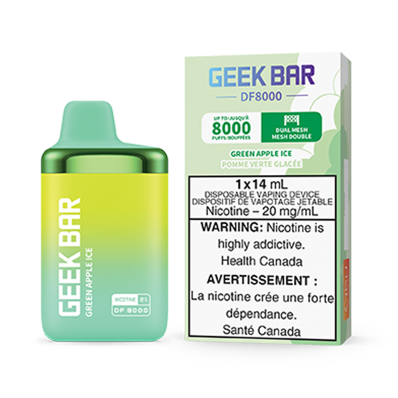 Green Apple Ice Geek Bar DF8000 Disposable Vape | VapeLoft