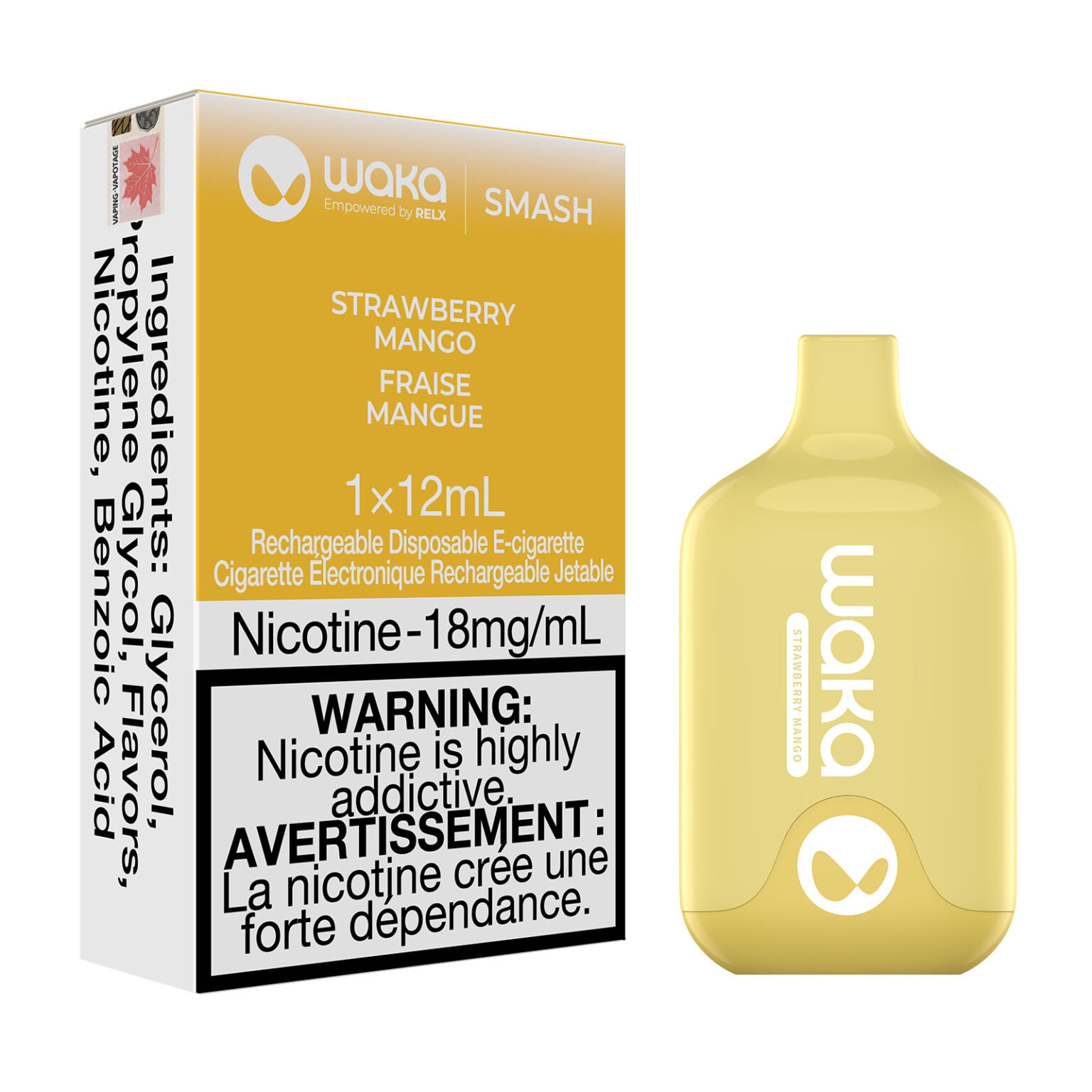 Strawberry Mango Waka Smash Disposable Vape | 12mL - VapeLoft