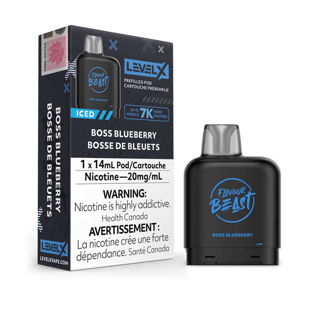 Boss Blueberry Iced Level X Flavour Beast Pods | 14mL - VapeLoft