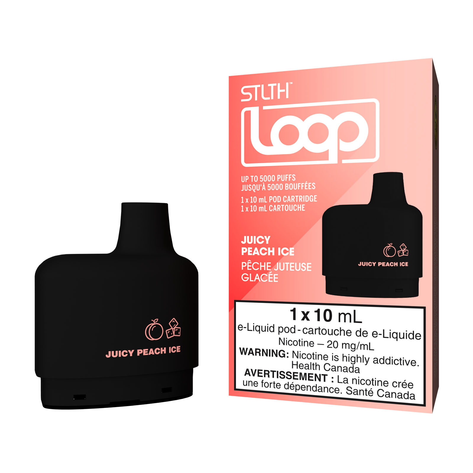 Juicy Peach Ice STLTH Loop Pods | Cool 5K Puffs - VapeLoft