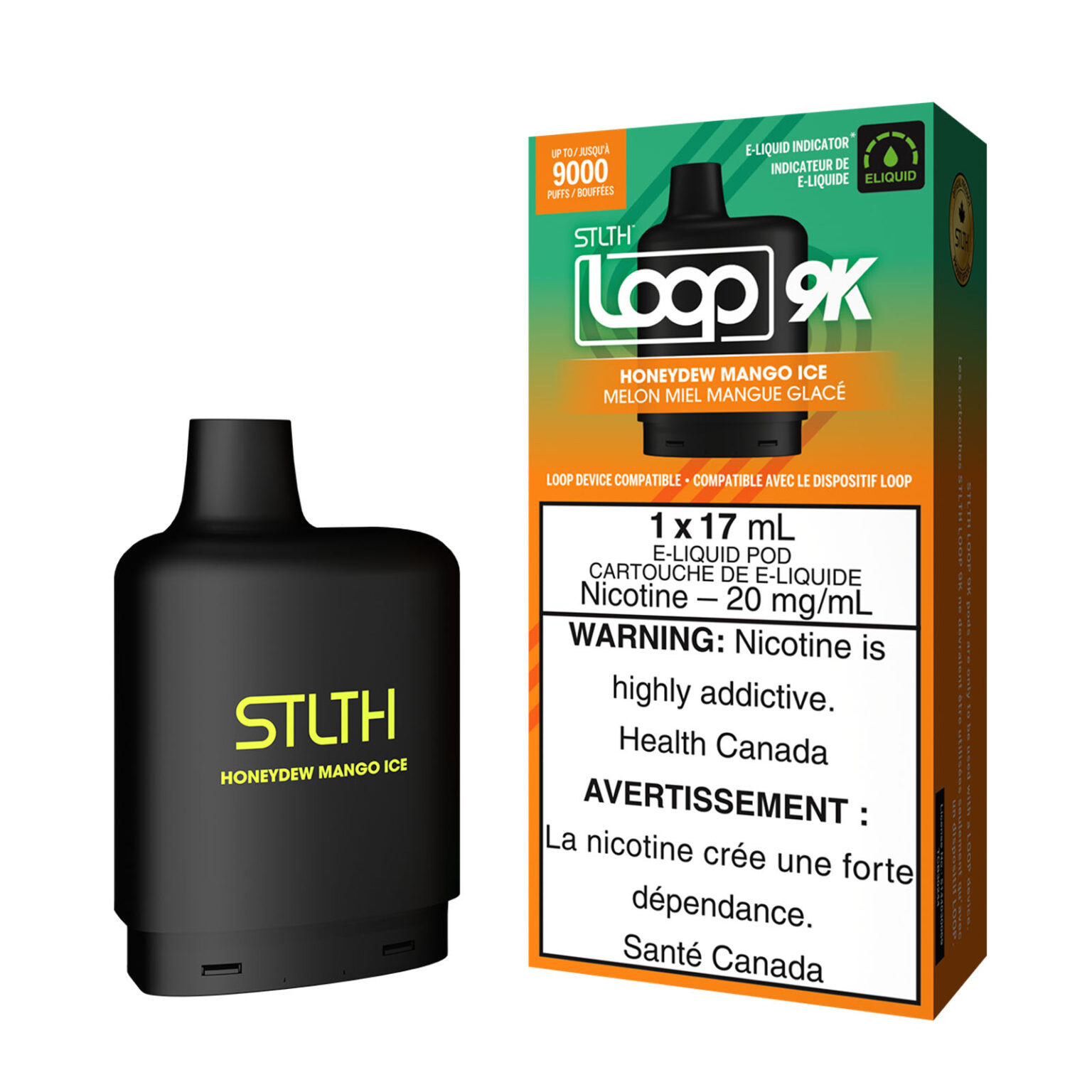 Honeydew Mango Ice STLTH Loop 9K Pod | 17mL - VapeLoft