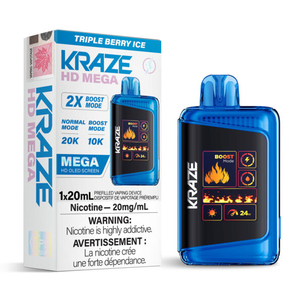 Triple Berry Ice Kraze HD Mega Disposable Vape | 20mL - VapeLoft