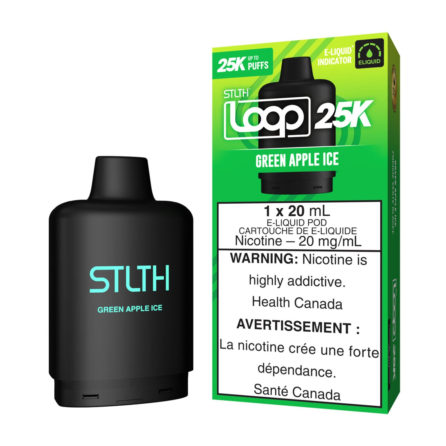Green Apple Ice STLTH Loop 25K Pod | 20mL - VapeLoft