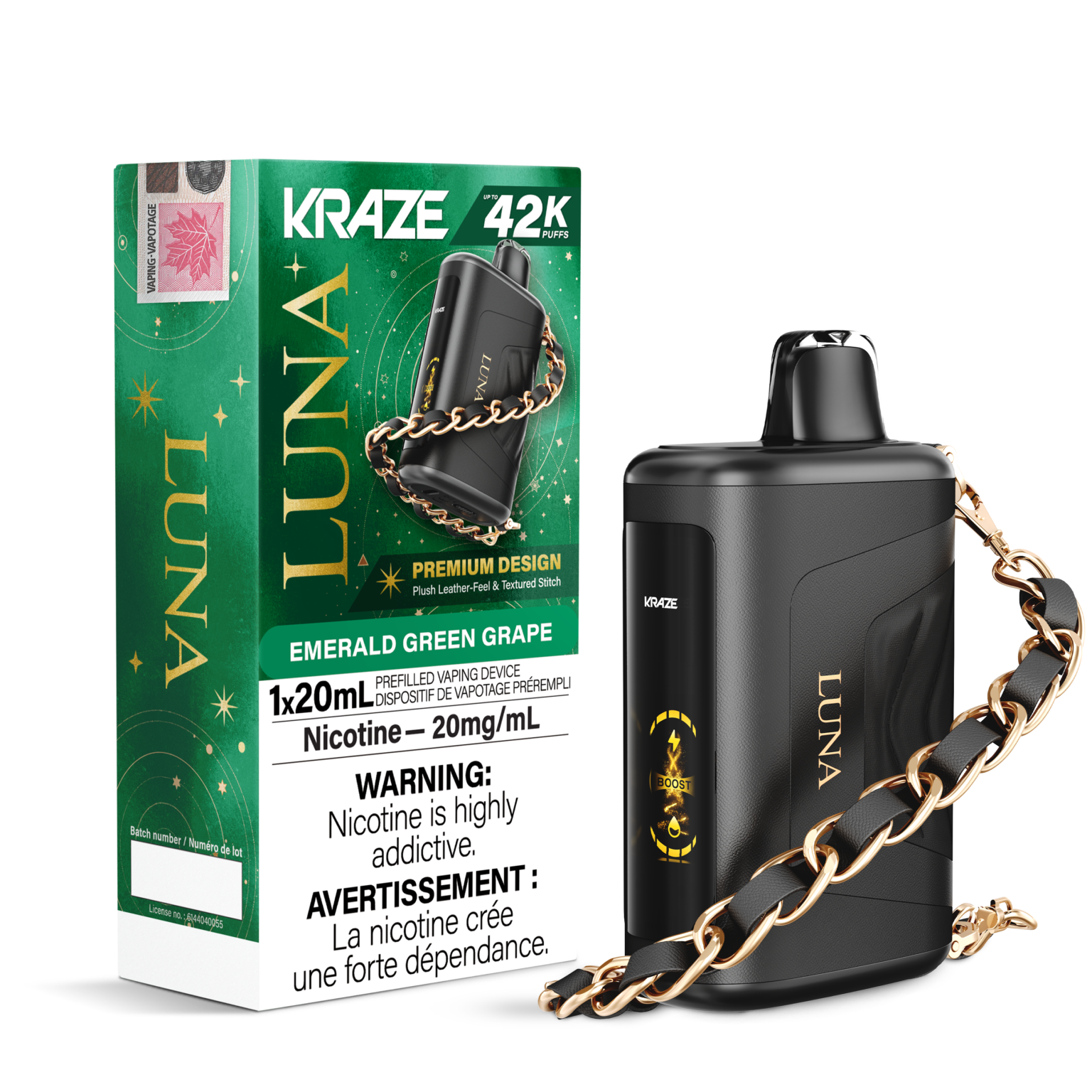 Emerald Green Grape Kraze Luna | Up to 42K Puffs - VapeLoft